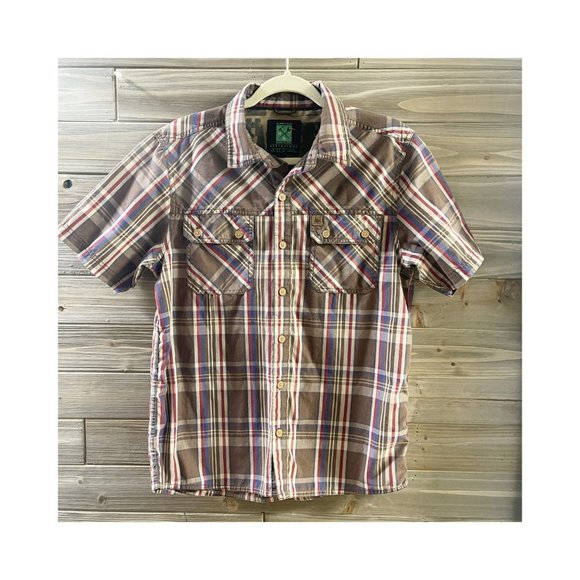 Hippytree | Shirts | Hippytree Nomad Division Mens Brown Plaid Short ...